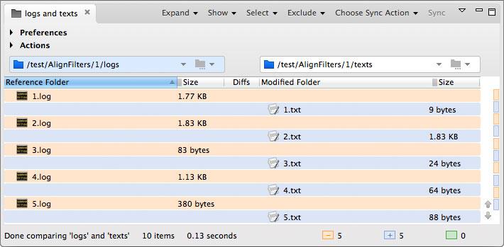 DeltaWalker: Folder Comparison Alignment Overrides Dialog