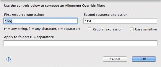 DeltaWalker: Folder Comparison Alignment Overrides Dialog